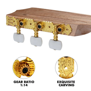 NAOMI Alice AO-020B1P 2 Plates Classical Guitar Tuning Key/Pegs (3L+3