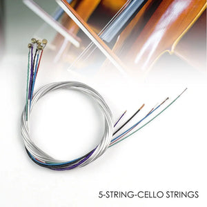 Pack Of 5 Strings Cello String Set Fit For 5 Strings Acoustic Cello