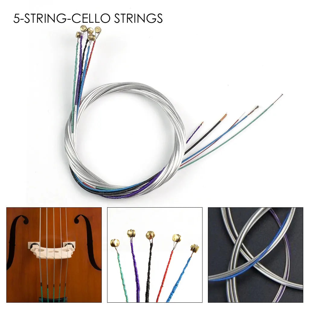 Pack Of 5 Strings Cello String Set Fit For 5 Strings Acoustic Cello